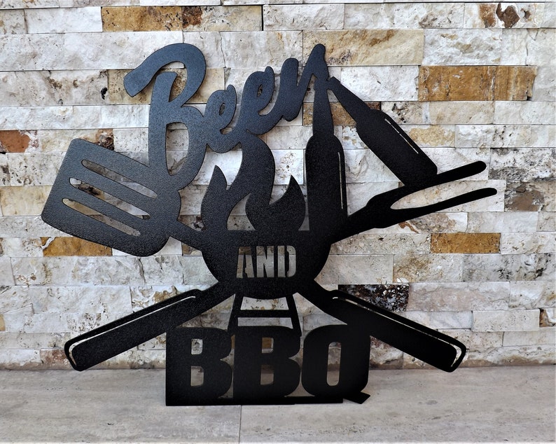 Beer and BBQ BBQ Signpatio Signsmetal Art Patio Grill - Etsy