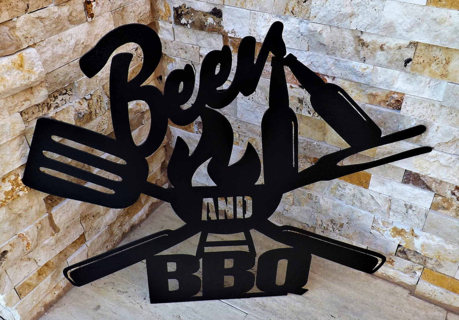 Beer and BBQ BBQ Signpatio Signsmetal Art Patio Grill - Etsy