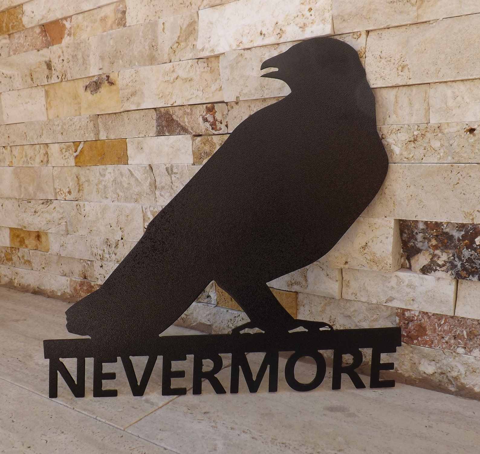 Nevermore Poe Raven Crow Macabre Metal Art Gothic Poem - Etsy