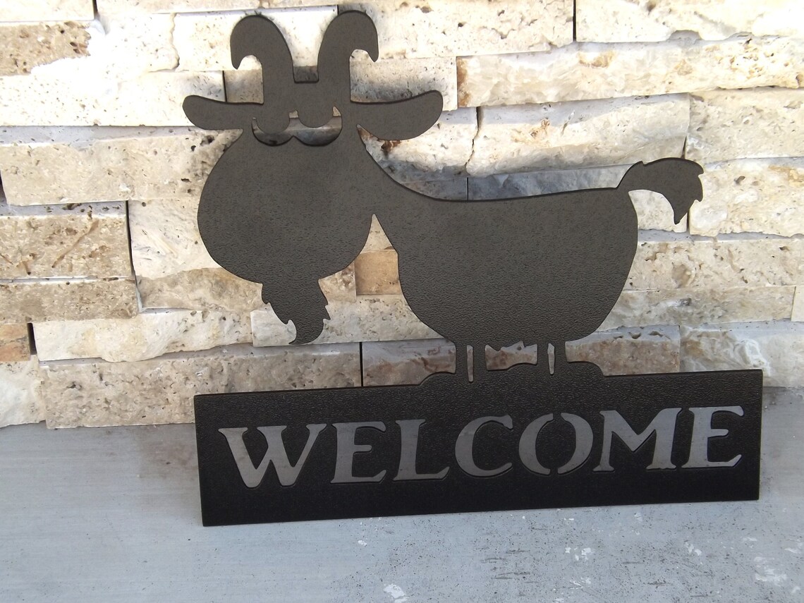 Goat Welcome Sign Silhouette Farmyard Metal Art 10 - Etsy