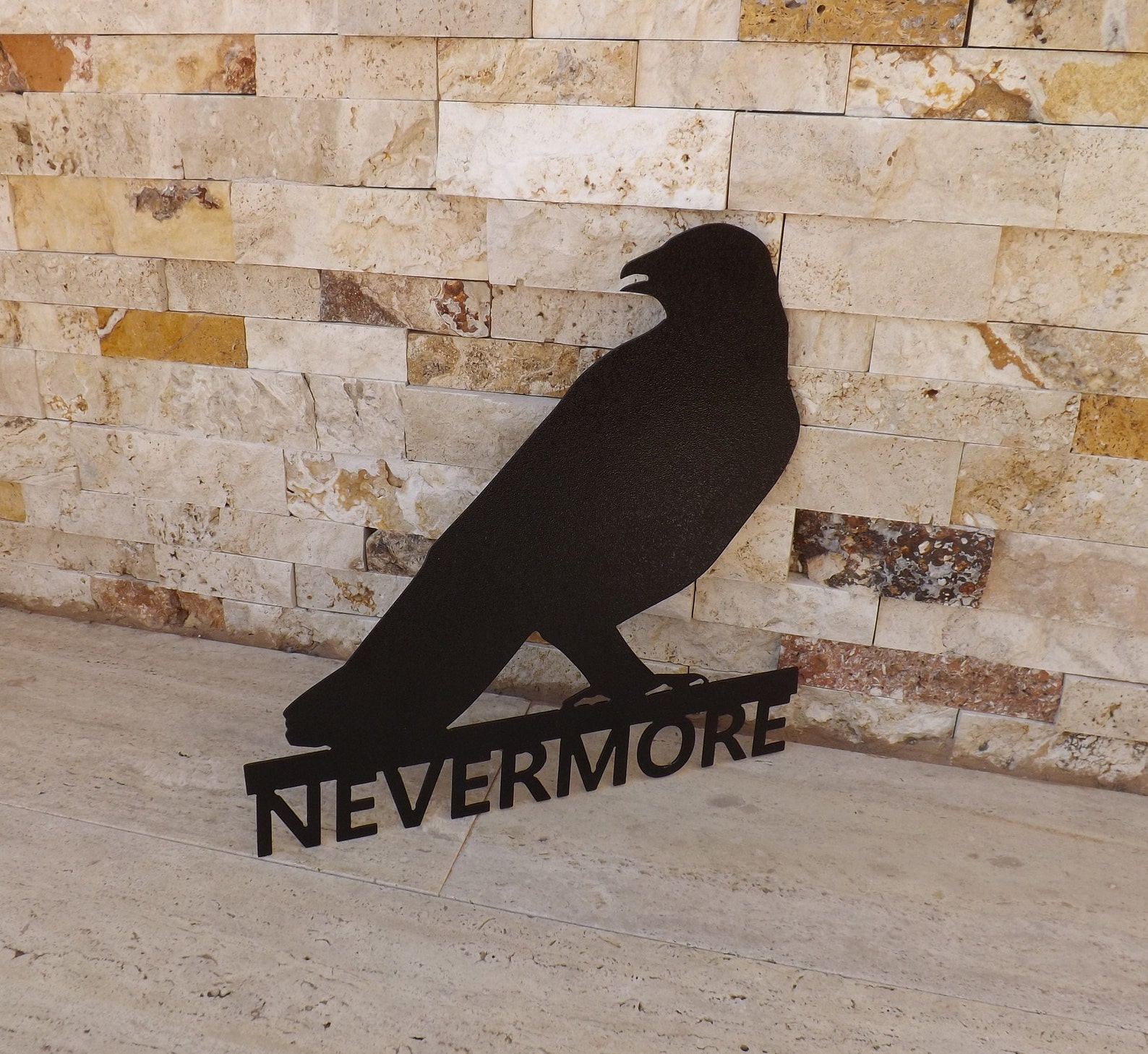 Nevermore Poe Raven Crow Macabre Metal Art Gothic Poem - Etsy