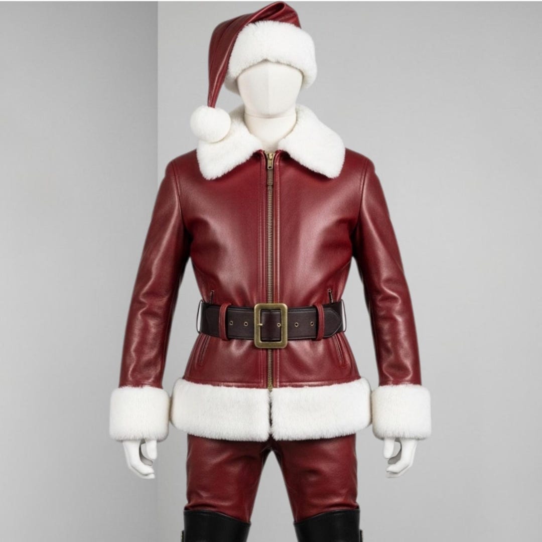 Real Leather Santa Suit – Modern Holiday Fashion - Etsy
