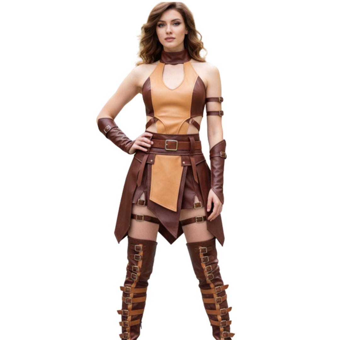 Handmade Real Leather Costume - Medieval Archer Armor & Gothic Heart ...