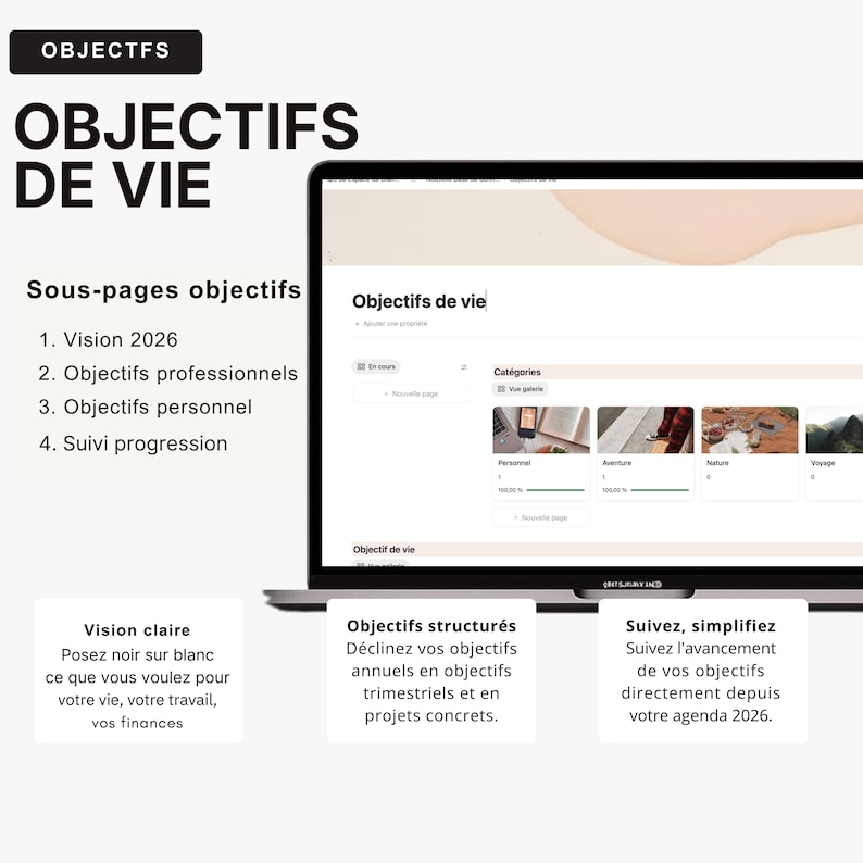 Notion Agenda 2026 Template (FR) – All-in-one Planner: Goals, Projects ...