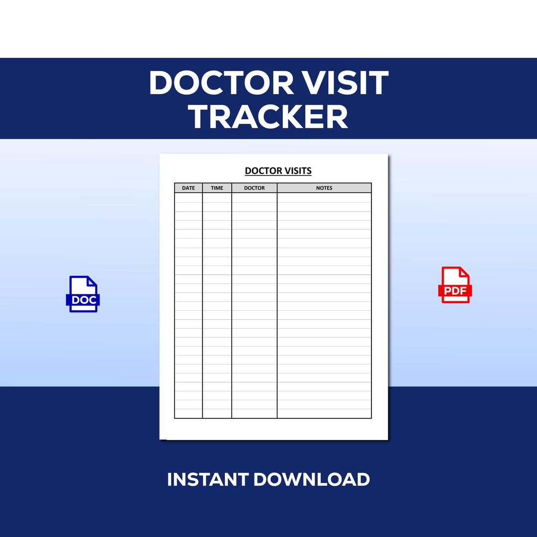 Doctor Visits Tracker, Medical Appointment Organizer (printable) - Etsy