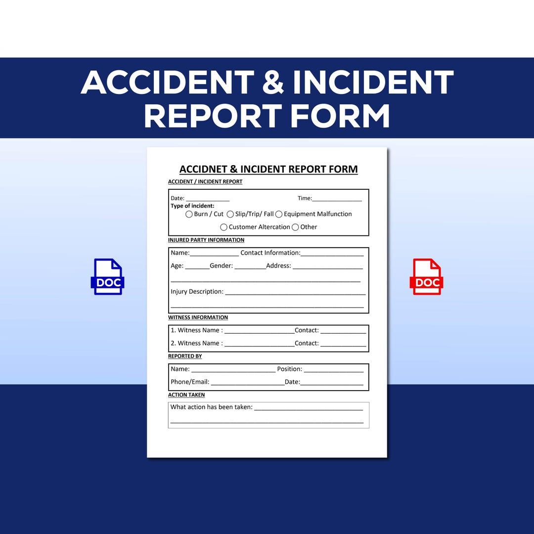 Incident Report Template: Health and Safety Log (letter Size Digital ...