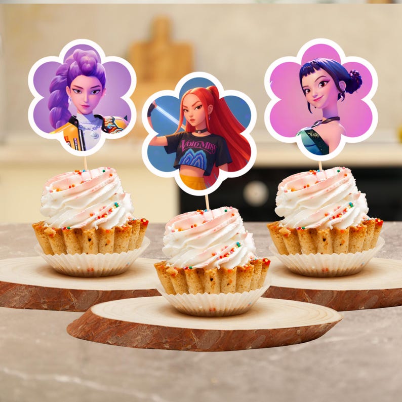 Printable K-pop Demon Hunters Cupcake Toppers & Picks | Huntrix Party ...