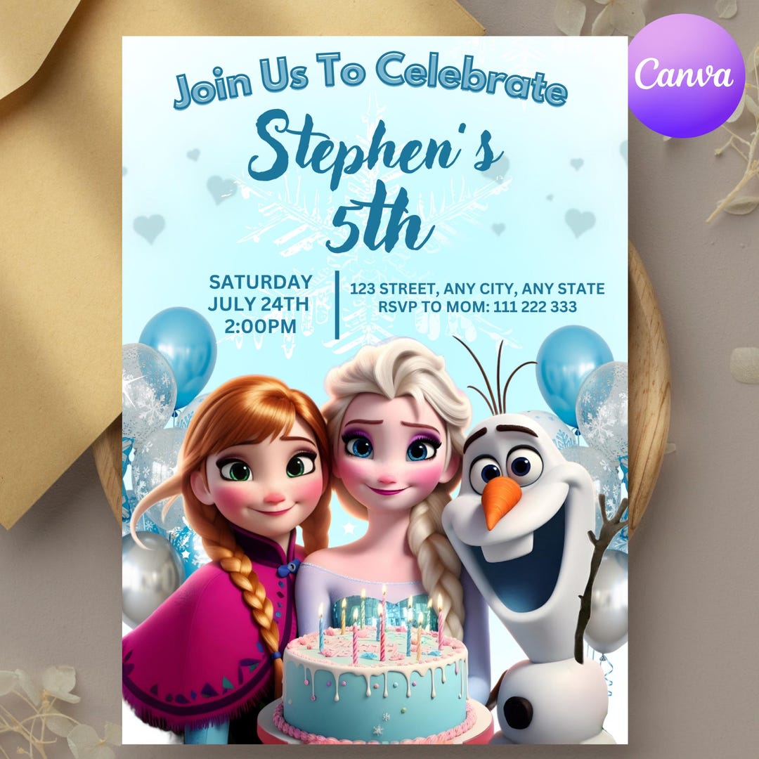 Frozen Elsa Party Invitation Template | Frozen Birthday Invite | Elsa ...