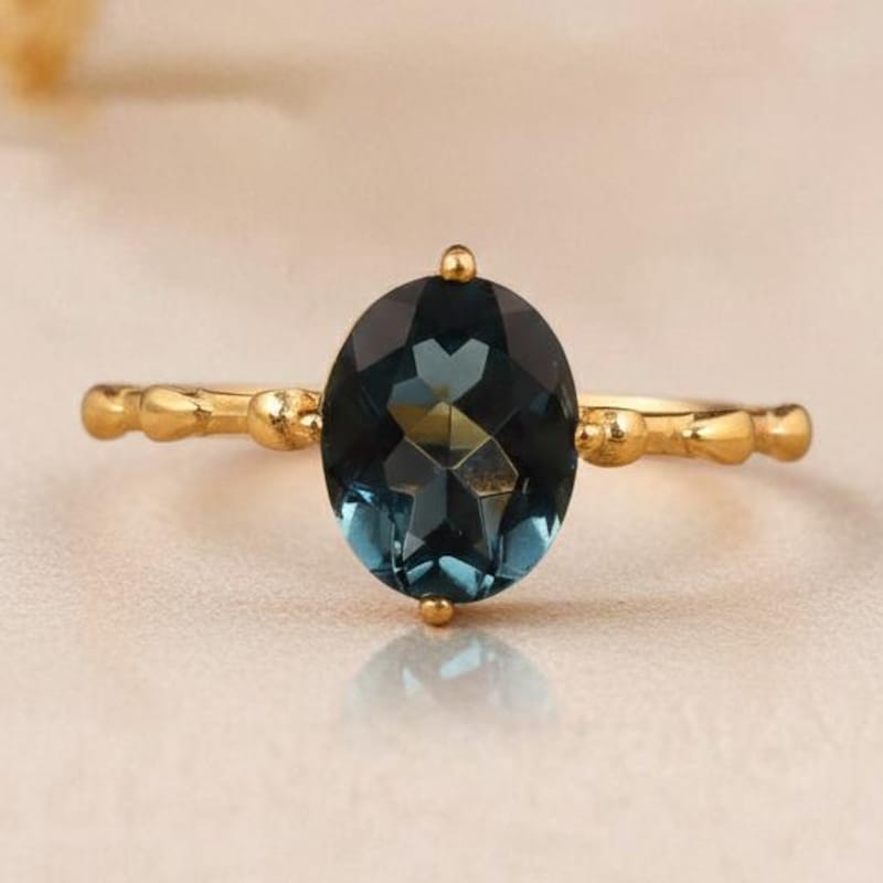 Blue and Gold Topaz Ring - Etsy