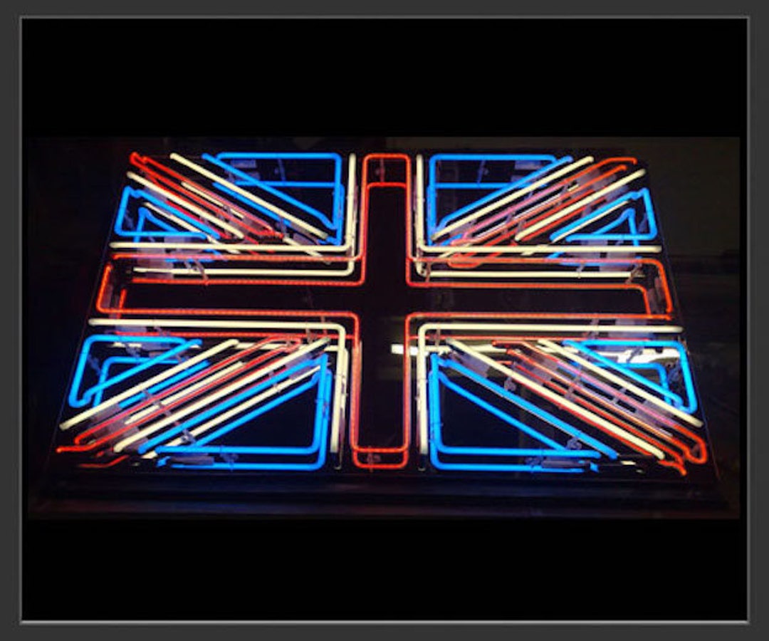 Custom Neon Sign Union Jack British Flag 26"x20" Luxury Home Office ...