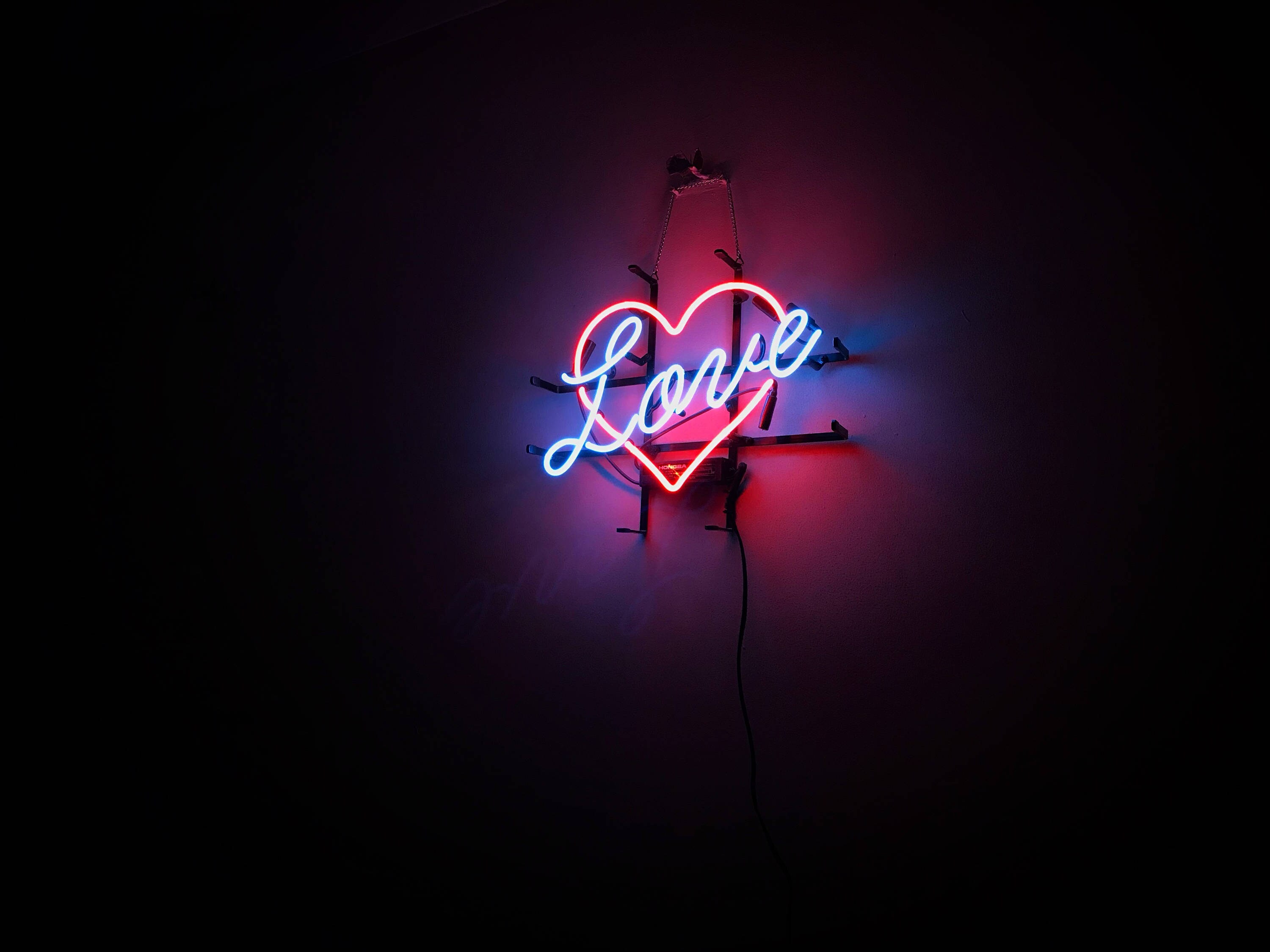 17x14 Real Glass Neon Light Sign Vintage LOVE Heart Red Lighting Art UK ...