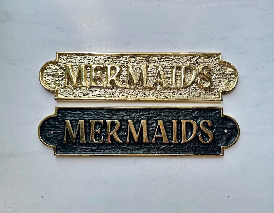 Mermaids Sign Aluminum Cast Vintage Style Nautical Metal Plaque - Etsy