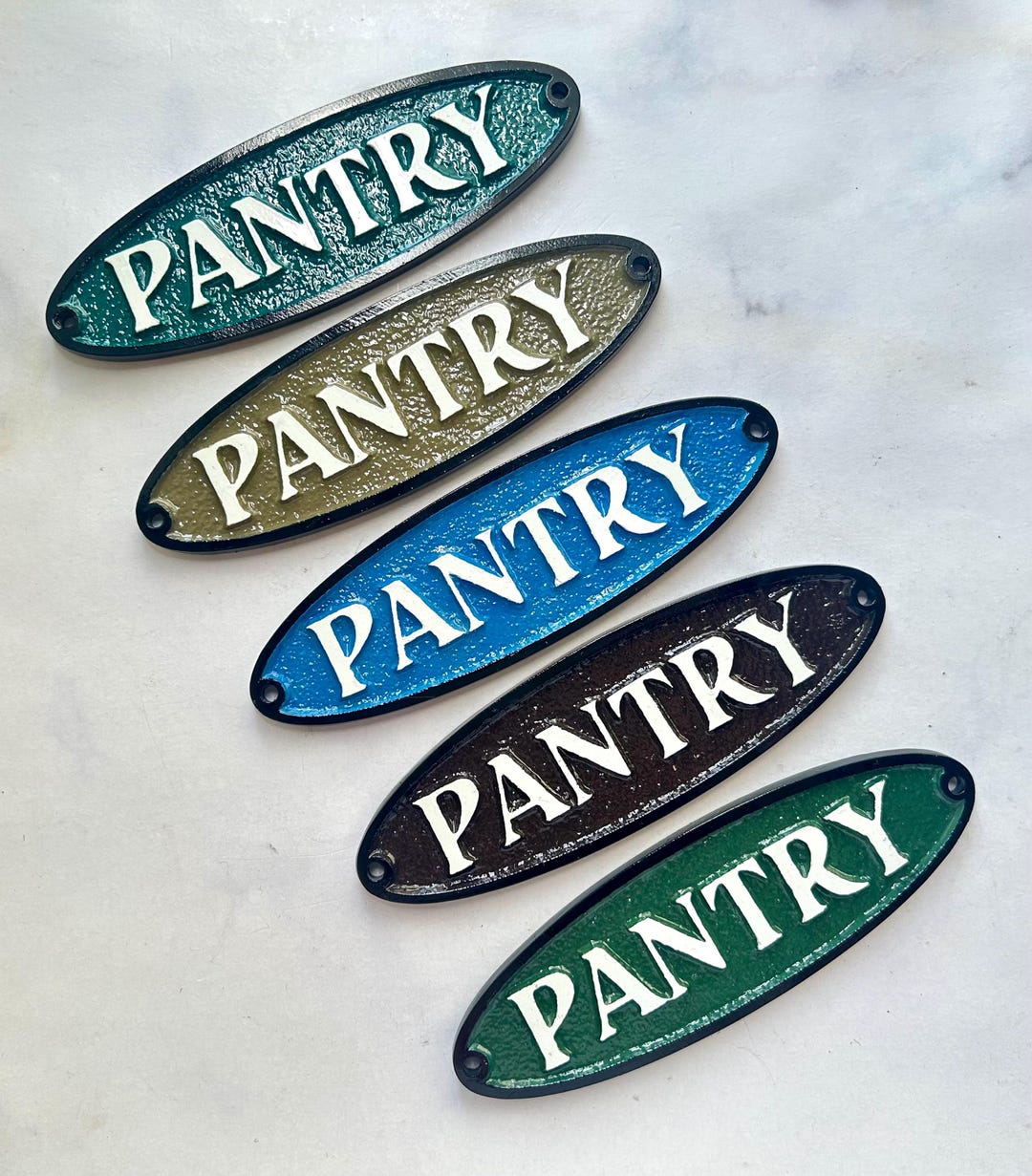 Colorful Oval Pantry Sign, Cast Aluminum Pantry Door Plate - Etsy