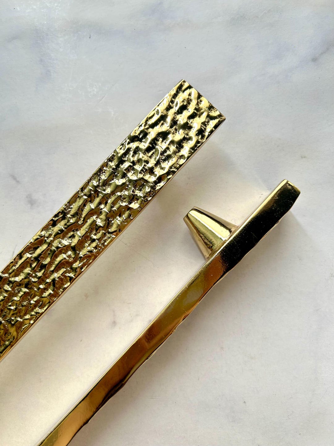Gold Long Bar Pulls Wavelength Texture, Handmade Aluminum Metal Cast ...