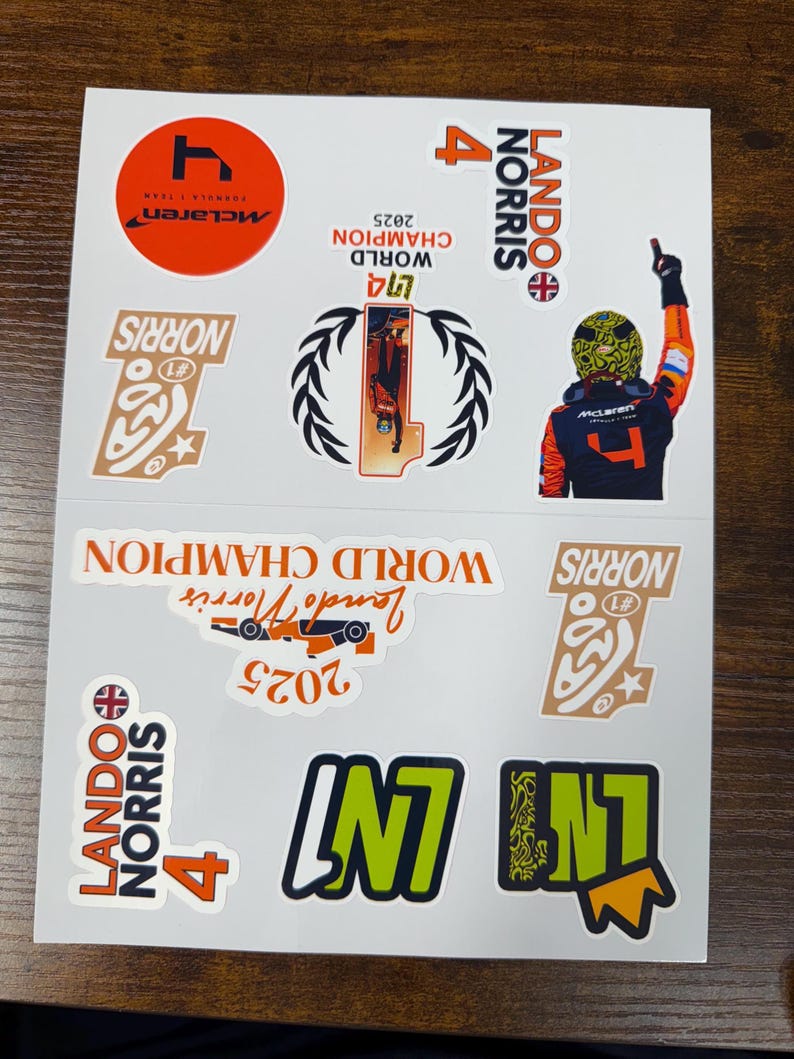 F1 Lando Norris World Champion Sticker Set | 20 PCS - Etsy