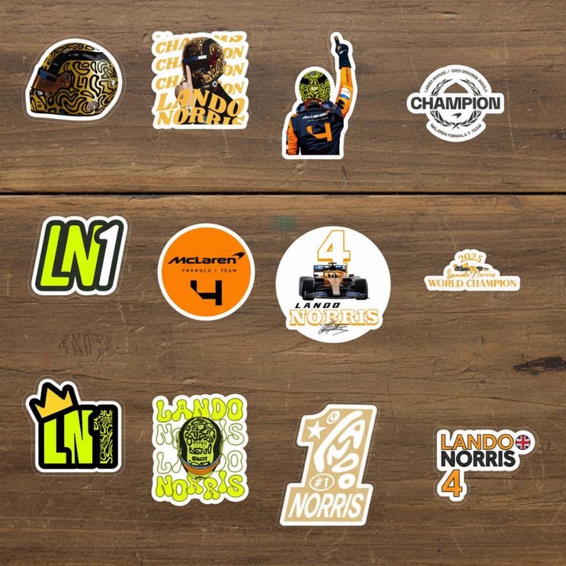 F1 Lando Norris World Champion Sticker Set | 20 PCS - Etsy