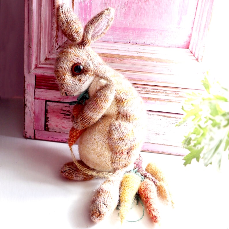 KNITTING PATTERN Rabbit and Carrots | Etsy UK