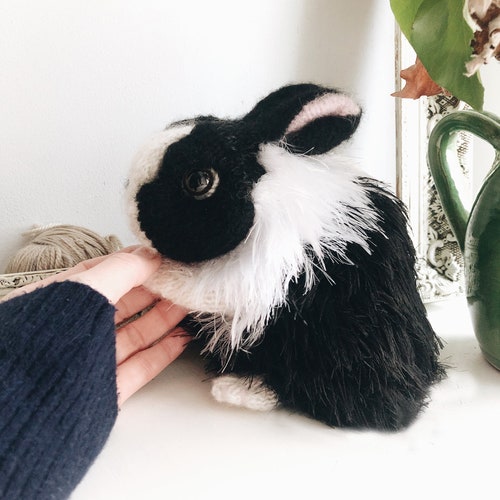 KNITTING PATTERN Black Otter Rex Rabbit | Etsy