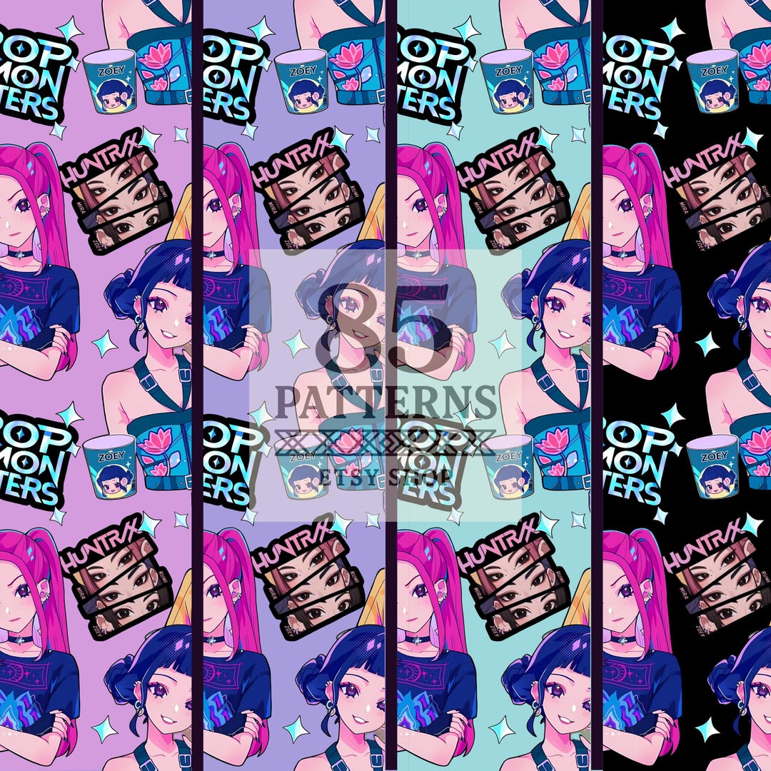 Kpop Demon Hunters Huntrix K-pop Seamless Pattern - Etsy