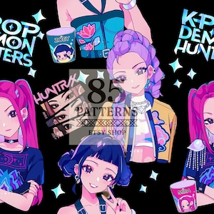 Kpop Demon Hunters Huntrix K-pop Seamless Pattern - Etsy