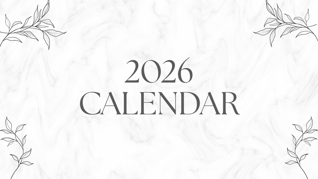 Monochrome Minimalist 2026 Calendar – Elegant Printable PDF Planner - Etsy