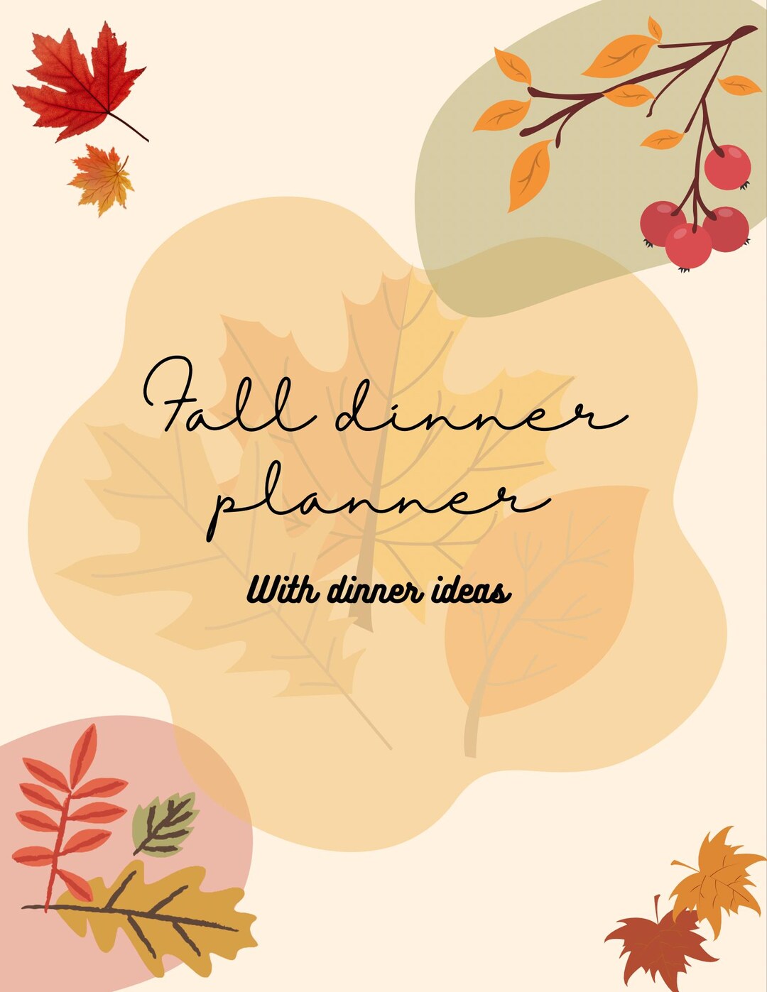 Fall Meal Planner: Cozy Autumn Theme - Etsy