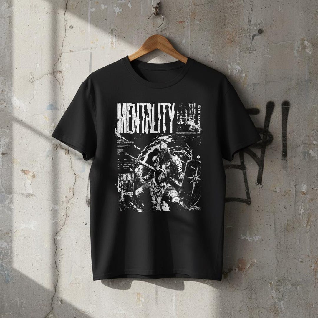 Mentality Knight Graphic T-shirt Medieval Warrior Armor Tee, Dark ...