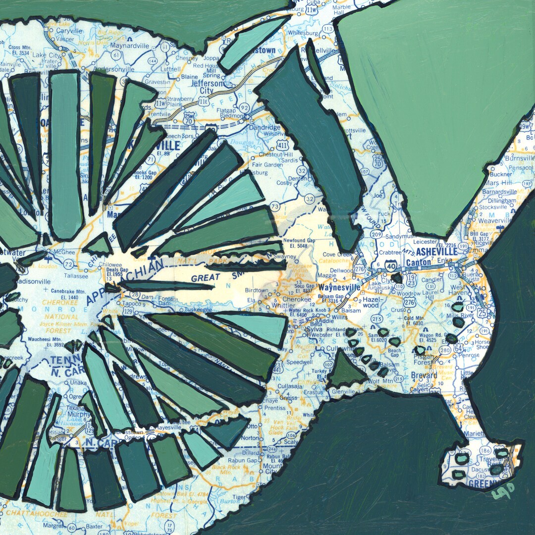 Asheville Bike No.2 Print on Paper or Wood - Featuring Brevard ...