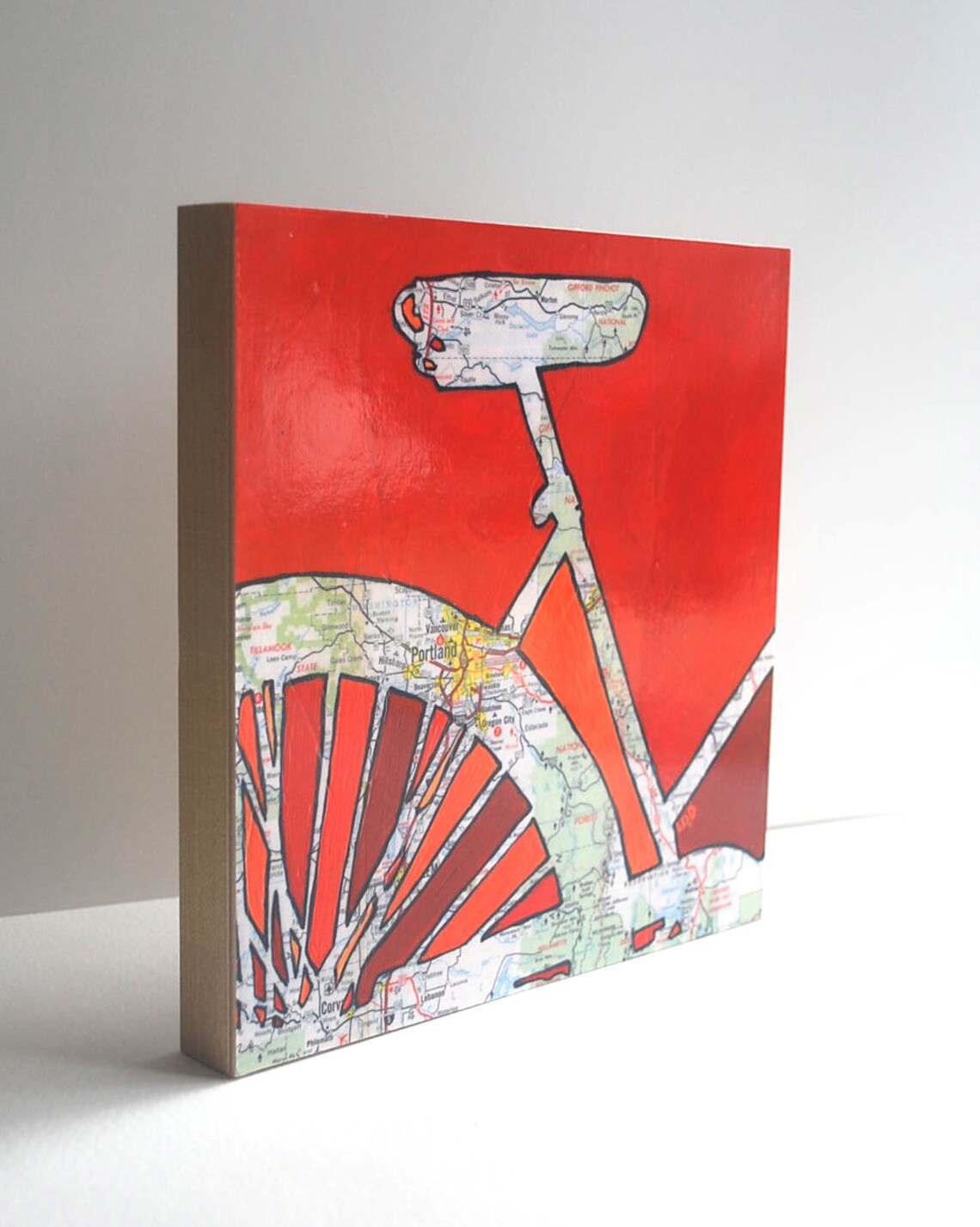 Bike Portland Mounted Print Portland Vancouver Tillamook - Etsy