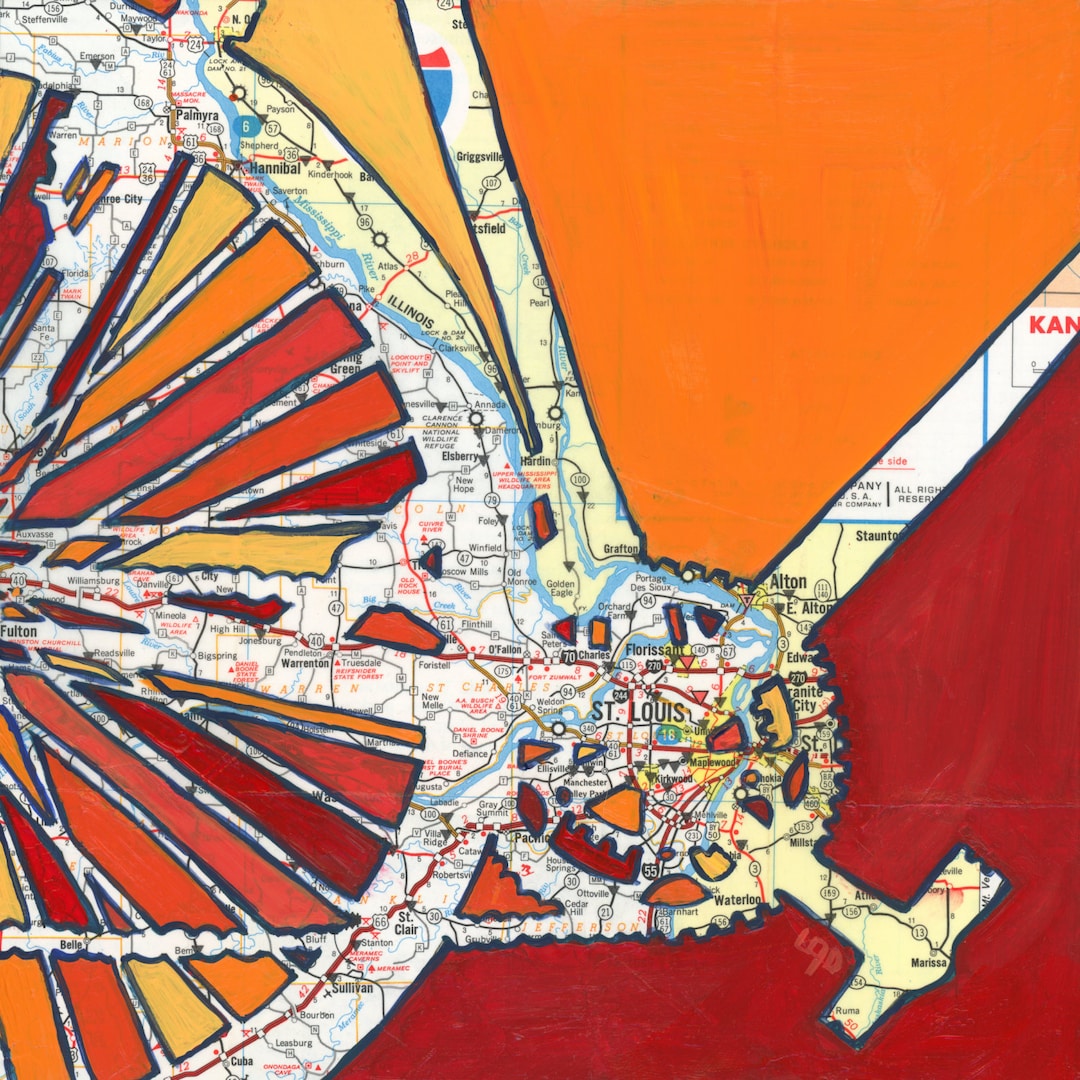 St Louis // Bicycle Art on Paper or Wood / Florissant, St Clair ...