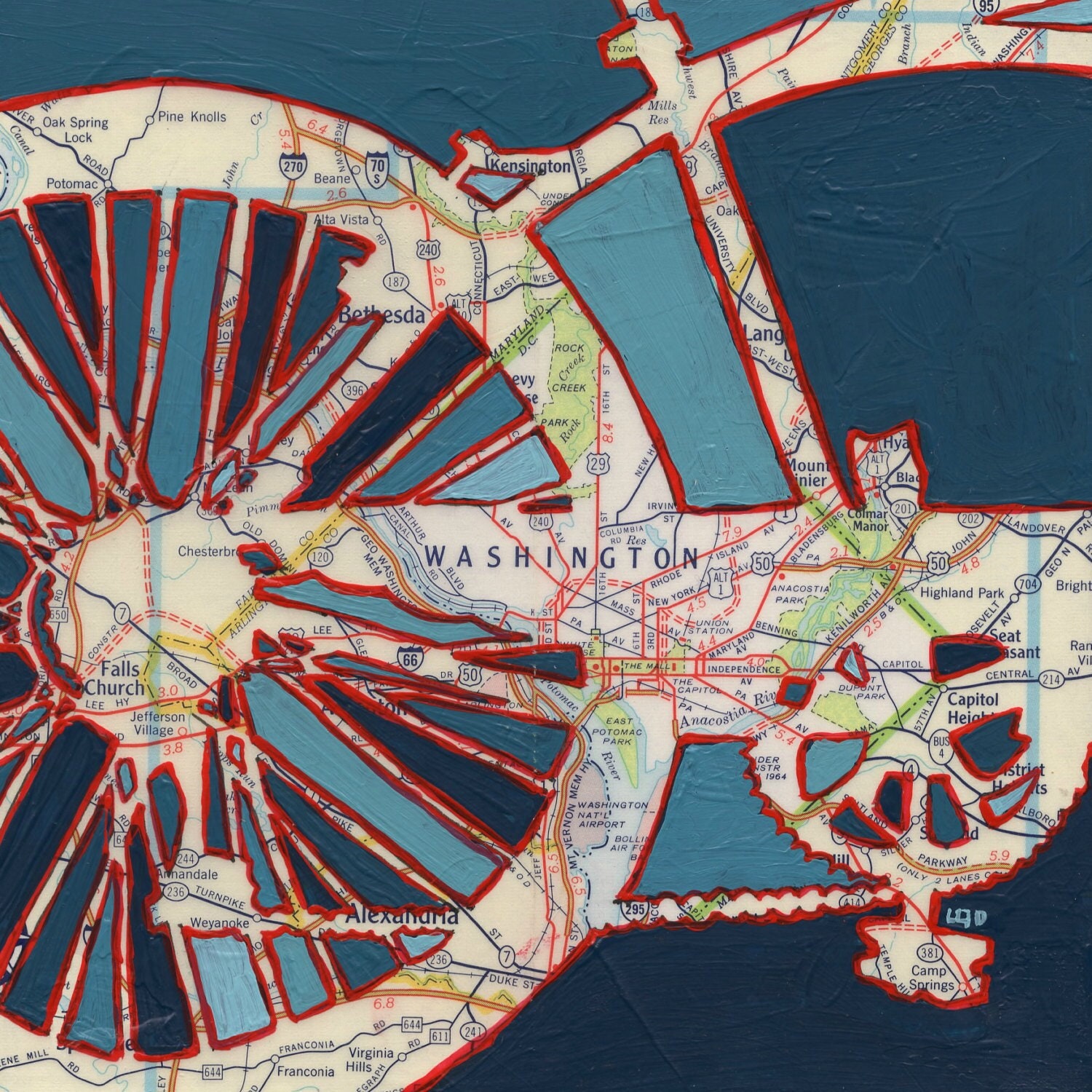 Dc Bicycle Map - Etsy