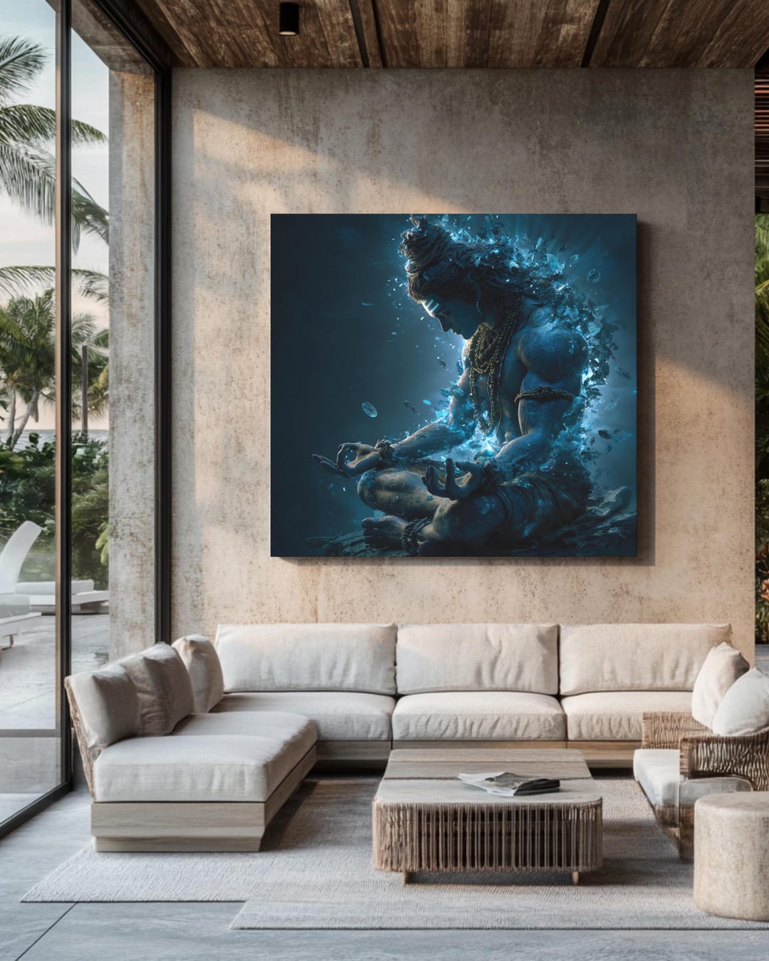 Shiva Meditation in Space Wall Art | Realistic Cinematic Hindu Deity ...