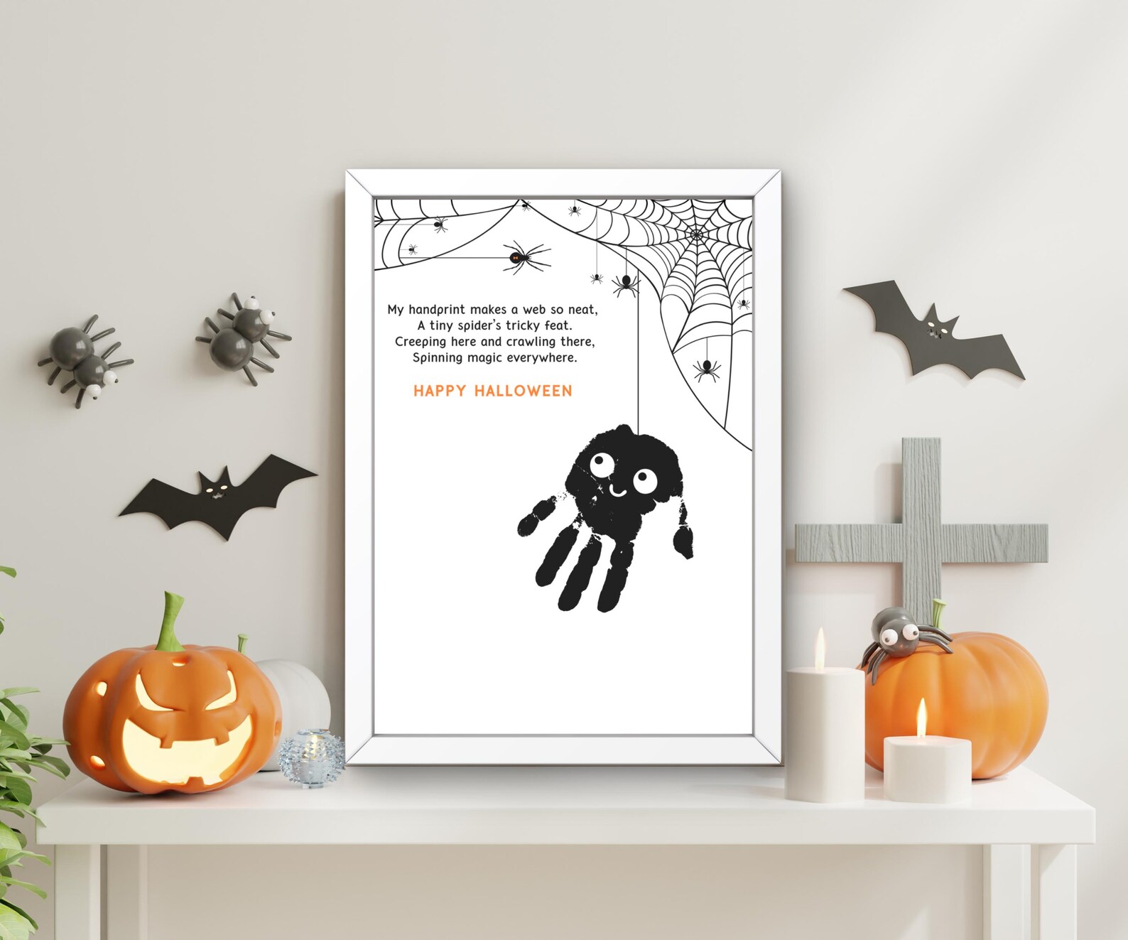 Spider Handprint Craft for Halloween – Halloween Handprint Art ...