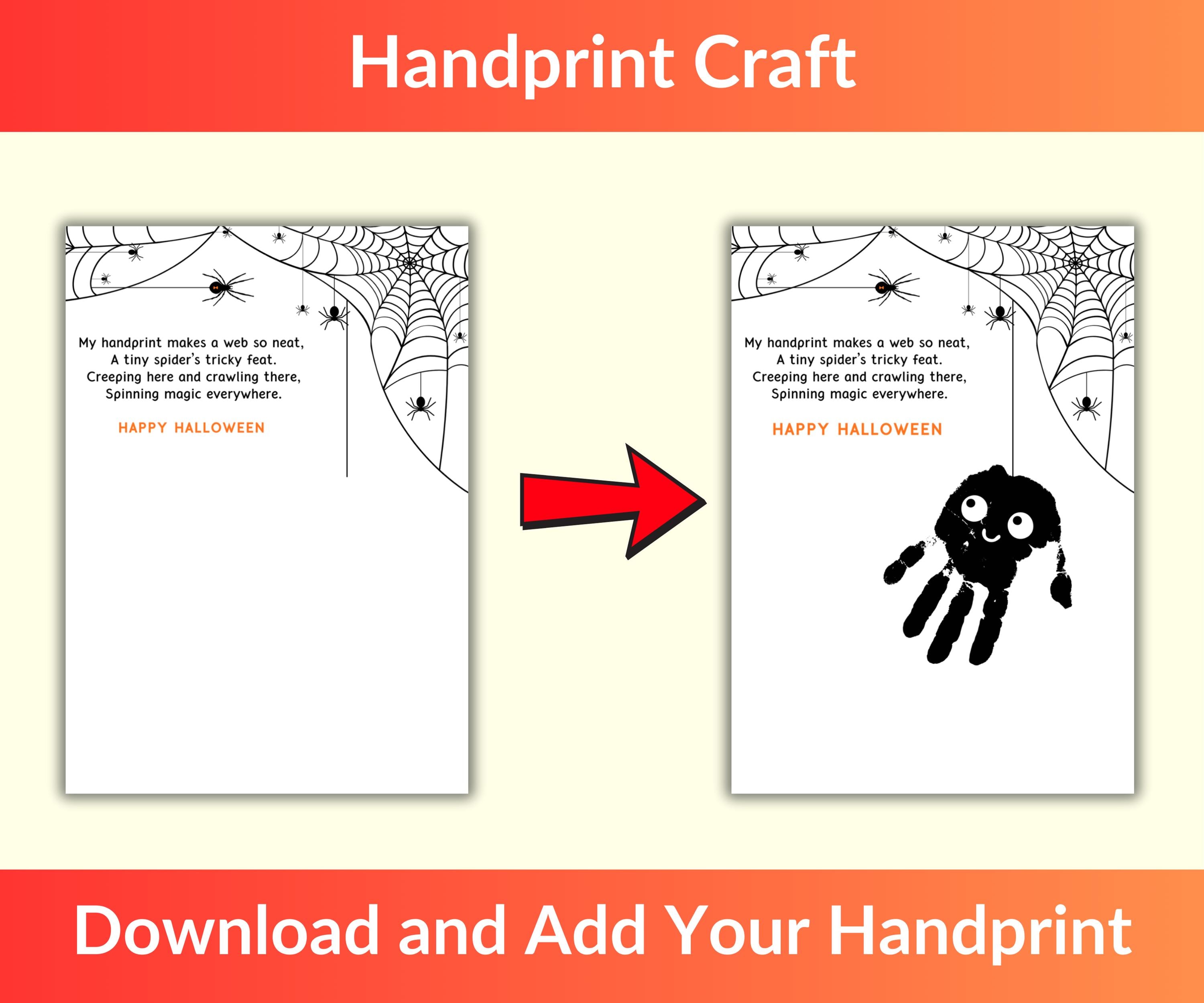 Spider Handprint Craft for Halloween – Halloween Handprint Art ...