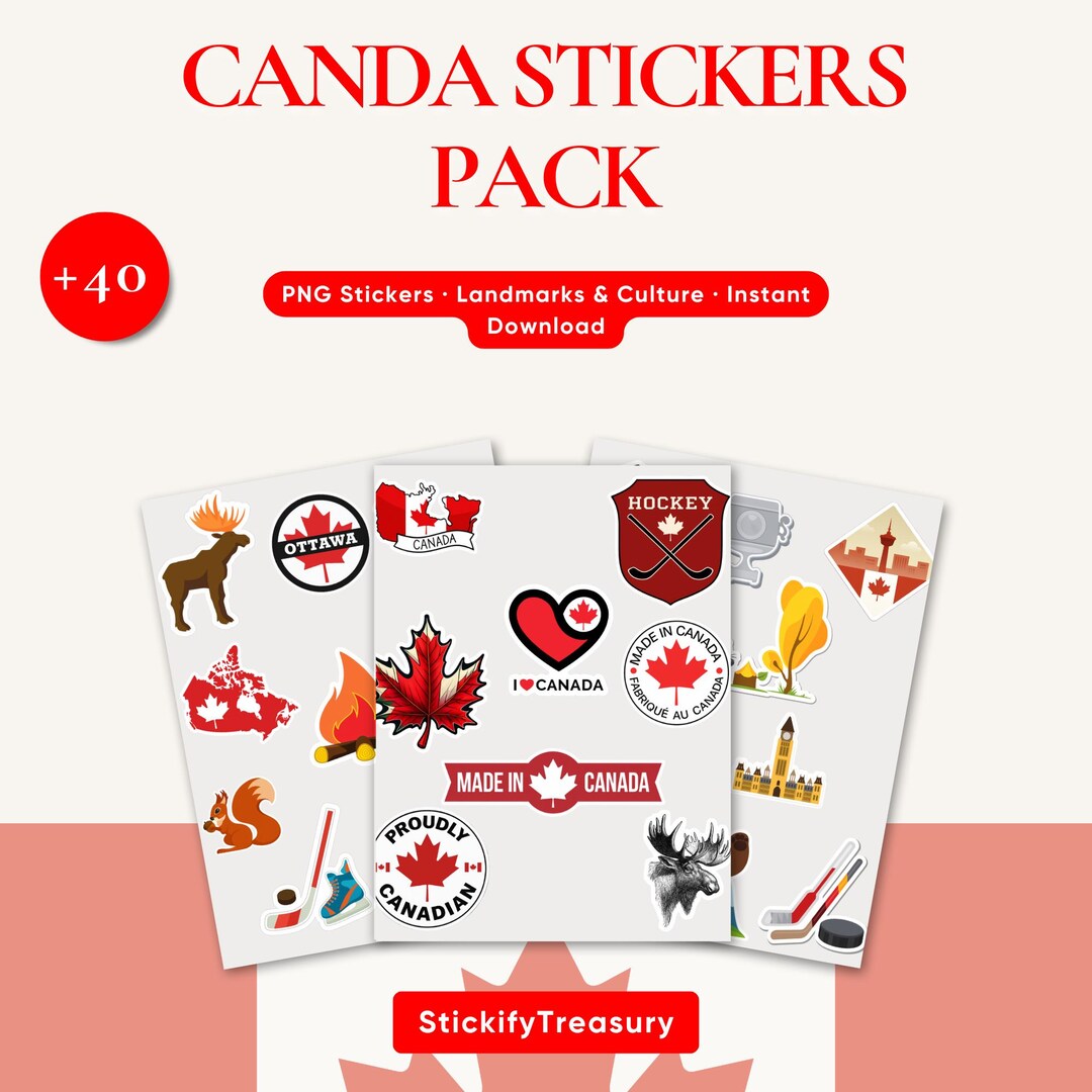Canada Travel Stickers Pack | 40+ Printable Canadian Landmarks ...