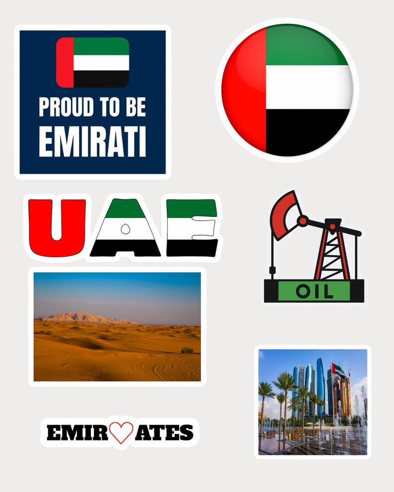UAE Sticker Pack • Dubai & Abu Dhabi Landmarks • 50+ PNG - Etsy