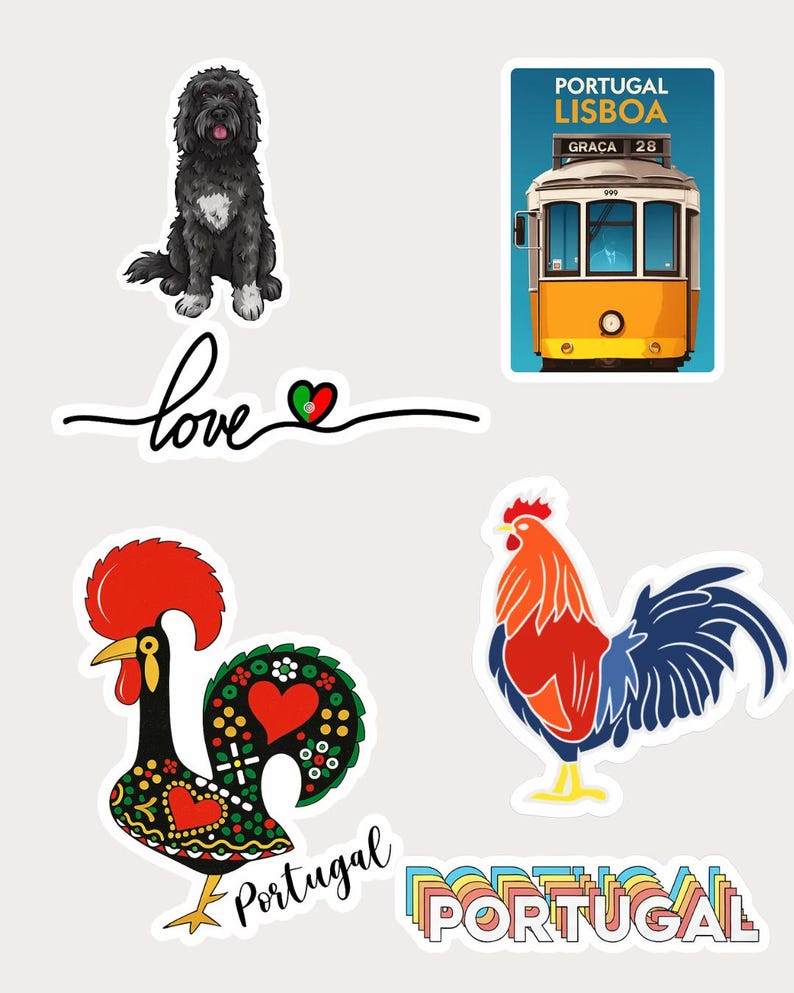 Portugal Sticker Pack – Digital PNG Stickers | Portugal Map, Flag ...