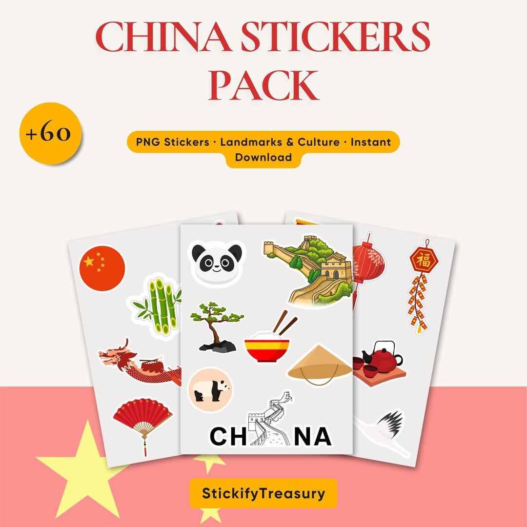 China Stickers Pack | 60+ PNG Sticker Sehenswürdigkeiten, Kultur ...
