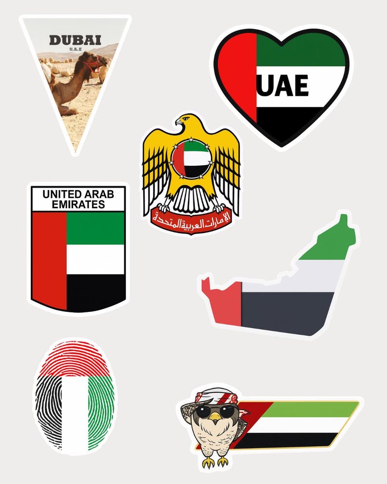 UAE Sticker Pack • Dubai & Abu Dhabi Landmarks • 50+ PNG - Etsy