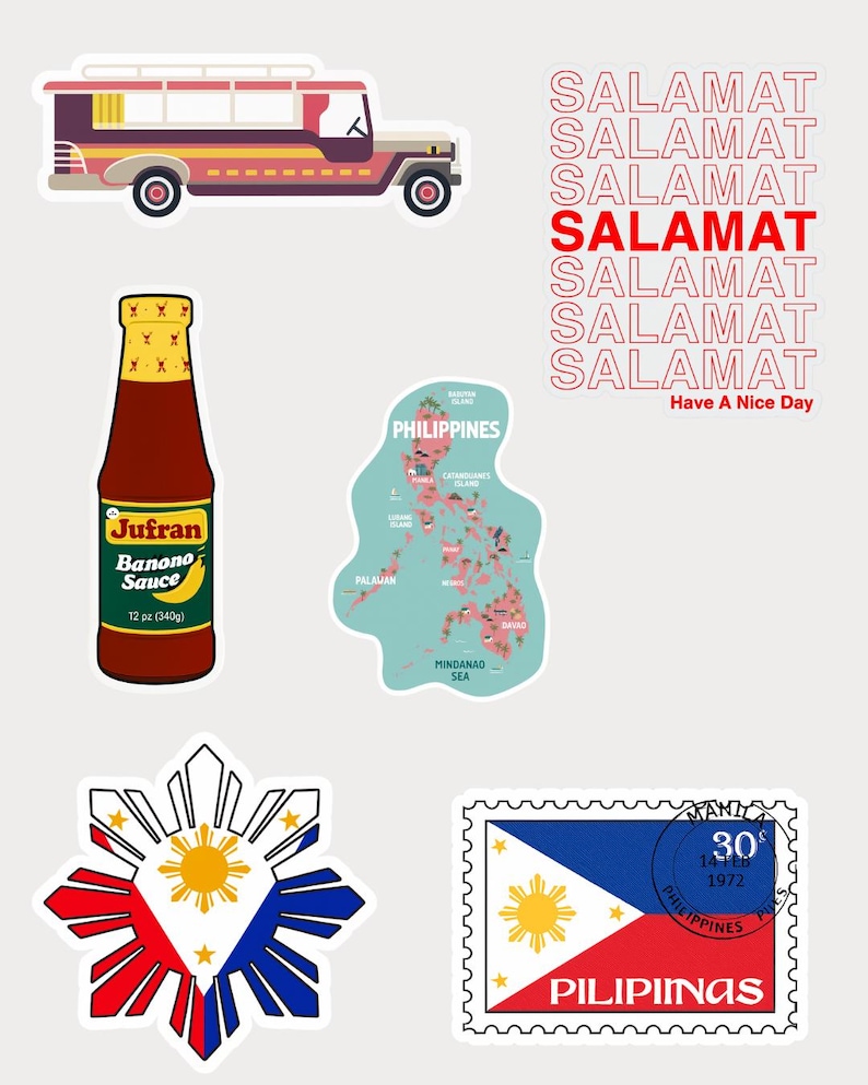 Philippines Sticker Pack | 50+ Filipino PNG Stickers | Landmarks, Food ...