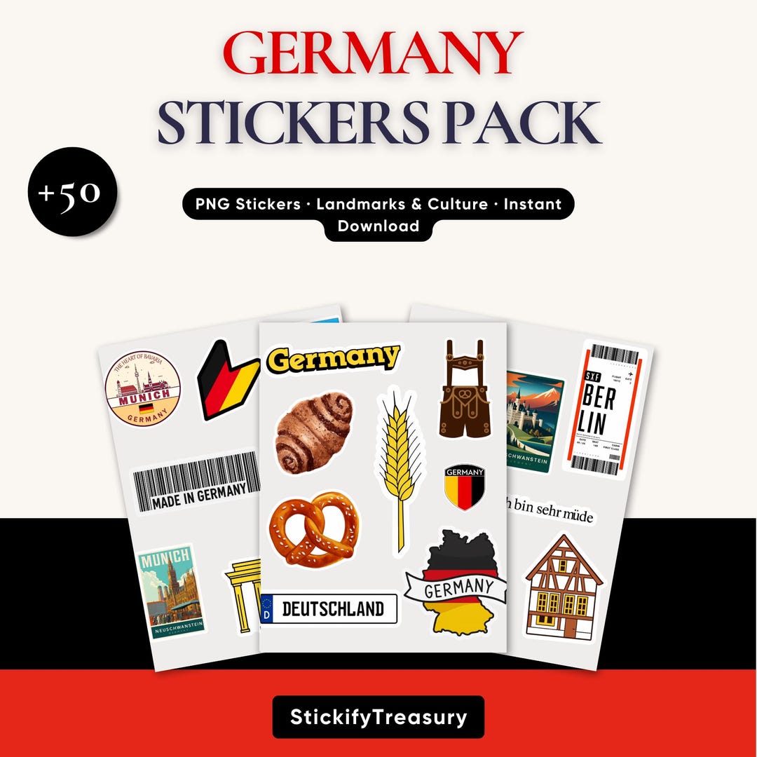 Germany Sticker Pack – 50+ PNG Landmarks & Culture - Etsy