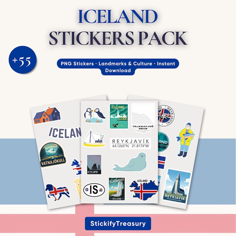 Iceland Stickers Pack - Etsy