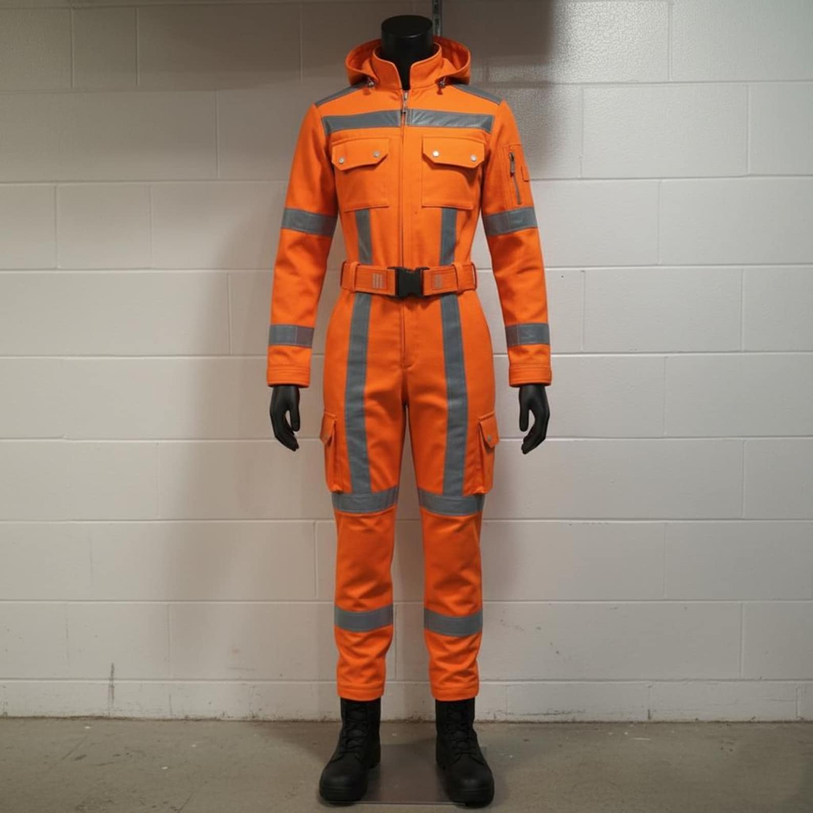 Orange Reflective Jumpsuit, Festival Rave Coverall, High Visibility ...