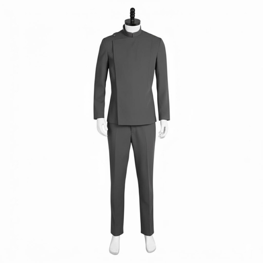 Leek Mandarin-collar Suit With Modern Slim Trousers - Etsy