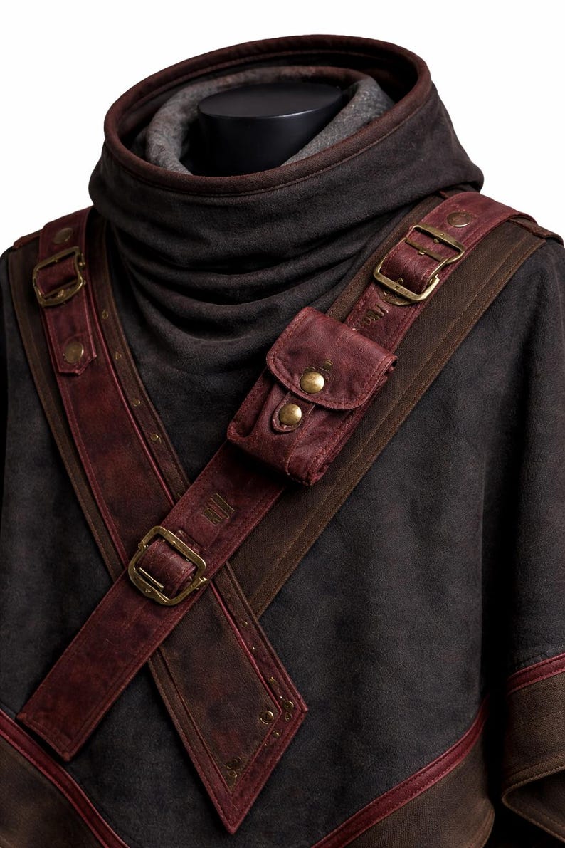 Tactical Hooded Poncho Cloak for Men | Handmade Canvas Cloak With ...