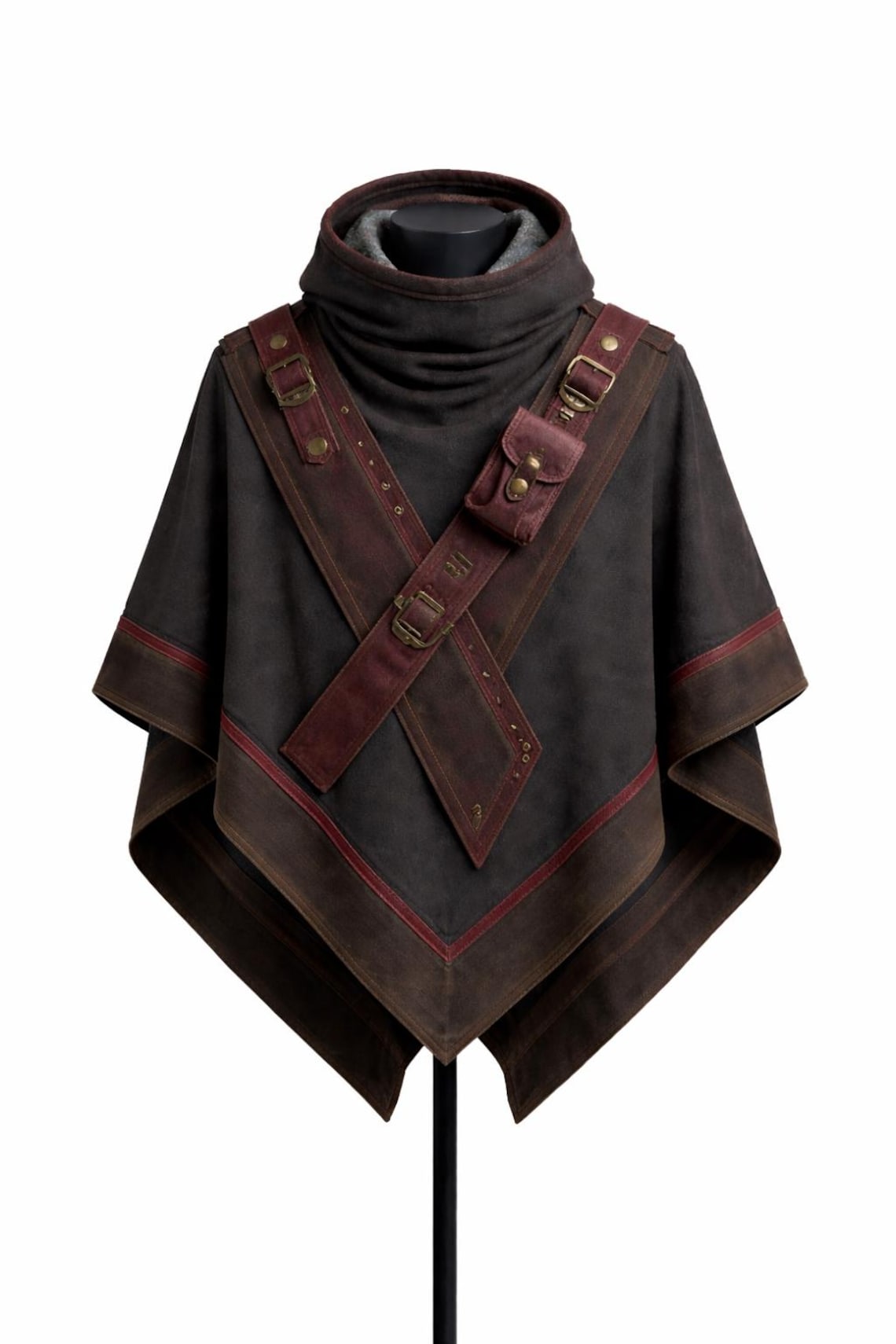 Tactical Hooded Poncho Cloak for Men | Handmade Canvas Cloak With ...