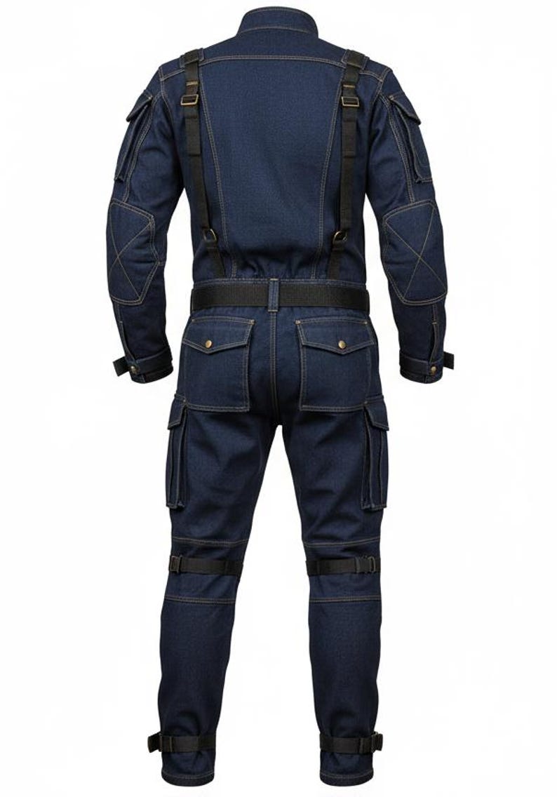 Men’s Tactical Denim Jumpsuit | Utility Canvas Biker Suit - Etsy