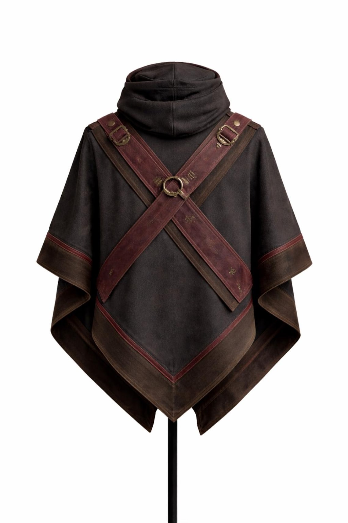 Tactical Hooded Poncho Cloak for Men | Handmade Canvas Cloak With ...