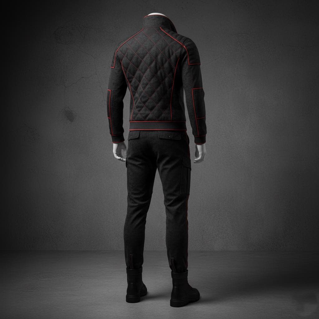 Techwear Suit: Black & Red Cyberpunk Jumpsuit - Futuristic Cosplay ...
