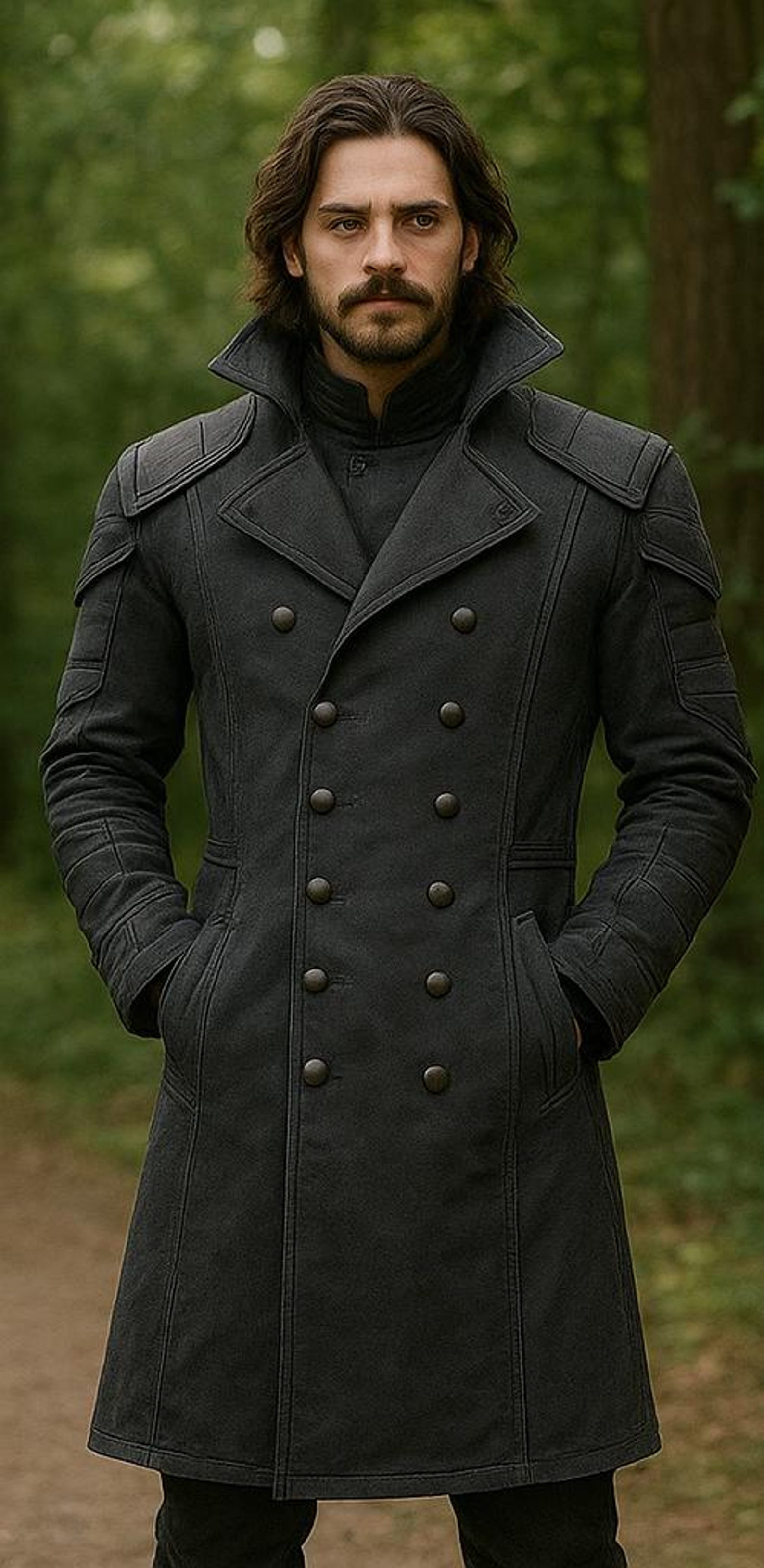 Men's Canvas Warrior Coat, Steampunk Medieval Trench, Cosplay Outerwear ...